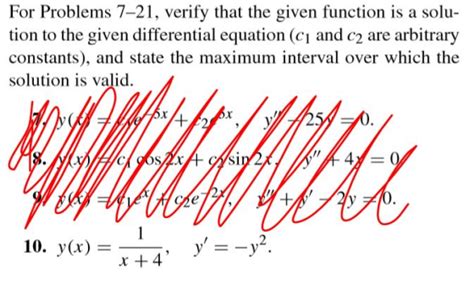 Verify That The Given Function Is A Solution To The Given Differential
