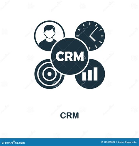 CRM Icon Monochrome Style Design From Management Icon Collection UI