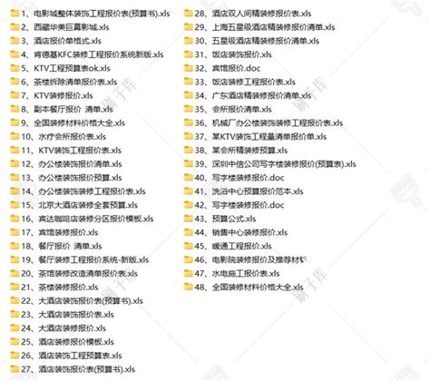 装修预算报价表家装工装材料施工进度表模板 刷子库