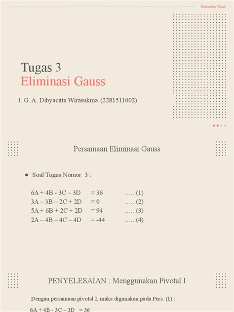 Eliminasi Gauss Pdf