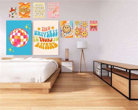 groovy inspirational class set of 12 printable posters etsy