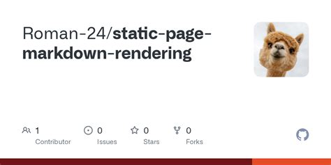 Github Roman 24static Page Markdown Rendering