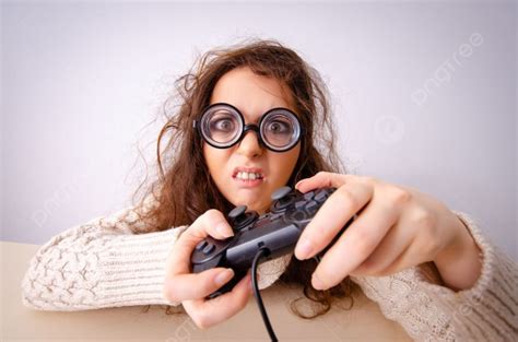 Funny Nerd Girl Working On Computer Photo Background And Picture For Free Download Pngtree