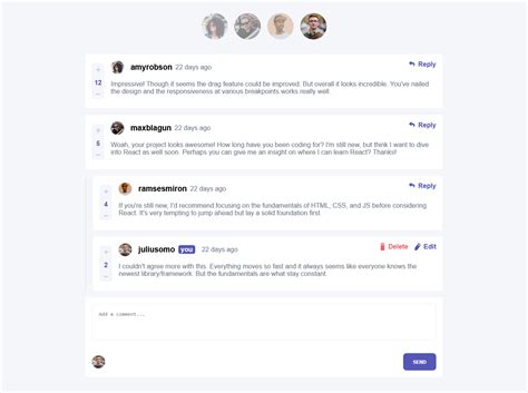 Github Yannaufrayinteractive Comments Section Interactive Comment Section Where You Can