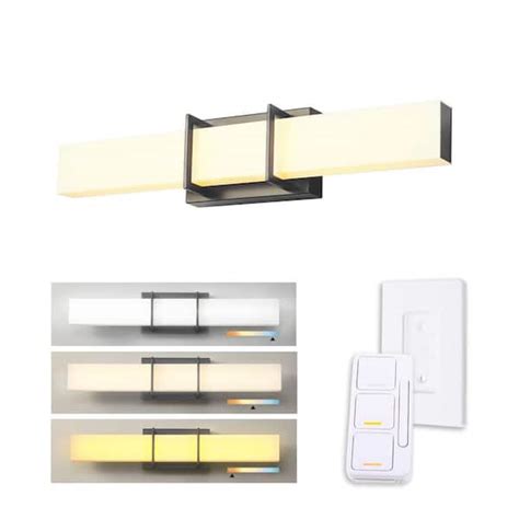 Globe Electric Horizon 24 In 1 Light Led Integrated Black Vanity Light