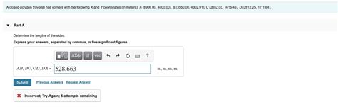 Solved A Closed Polygon Traverse Has Corners With The