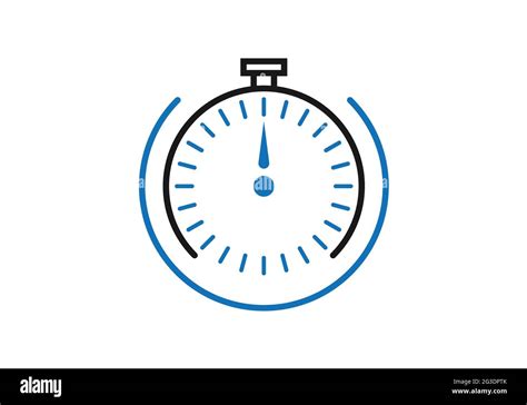 Stopwatch Or Timer With The Fast Time Count Down Icon Vector Line