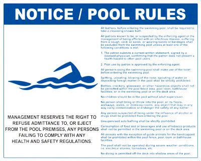 California Pool Rules Aluminum Sign 30x24 Inch