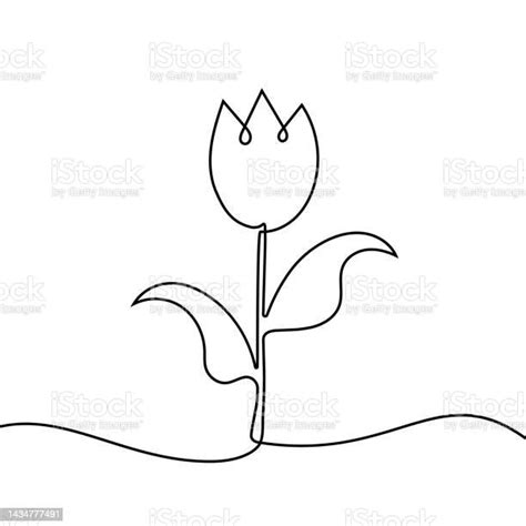 꽃의 연속 선 그리기 꽃 한 줄 아이콘 배경 그리기 벡터 꽃 아이콘 검은색에 대한 스톡 벡터 아트 및 기타 이미지 검은색 꽃 나무 꽃 식물 Istock