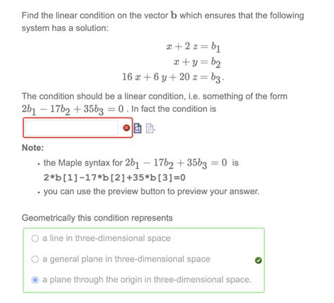 Solved Find The Linear Condition On The Vector B Which Chegg Com