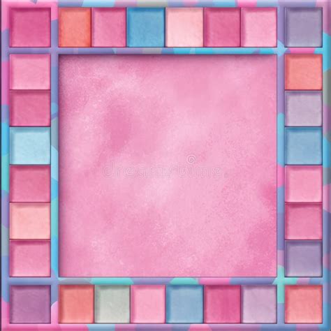 Navy Blue And Pink Tile Square Frame Or Border Mosaic Tile Frame Or Background Tile Background