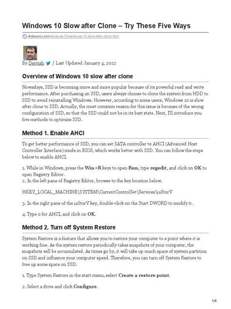 Windows 10 Slow After Clone Try These Five Ways Pdf Solid State Drive Hard Disk Drive