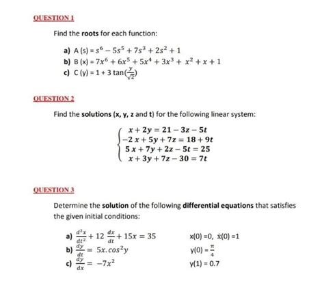 Solved Find The Roots For Each Function A Chegg Com