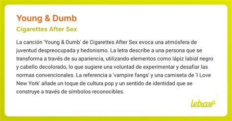 Significado De La Canción Young And Dumb Cigarettes After Sex Letrascom
