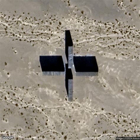 Weird Cross Shaped Structure Near Creech Air Force Base