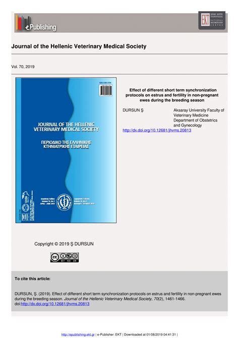 Pdf Effect Of Different Short Term Synchronization Protocols On Estrus And Fertility In Non