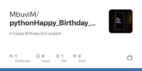 Github Mbuvimpythonhappybirthdaywishes A Happy Birthday Gui Project
