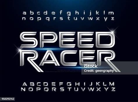 기술 알파벳은 금속과 효과 디자인 로고 포스터 초대장 독점적인 편지 인쇄 술 일반 글꼴 디지털 고 스포츠 개념 벡터 일러스트