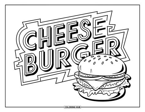 Cheeseburger Coloring Pages Free