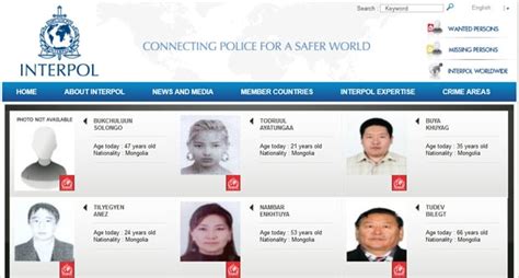Интерполоор эрэн сурвалжлагдаж буй Монгол улсын иргэд Мэдээ мэдээлэл Монголын иргэн бүрд
