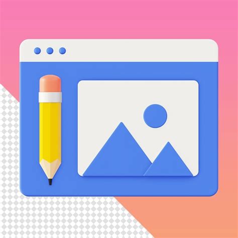 Premium Psd 3d Render View Picture Image Pencil Icons Template For Ui Ux Web Mobile Apps