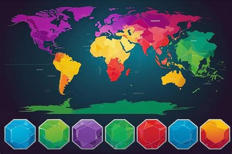 Afghanistan Vector Map Set Of Map Hexagon Texture And Different Colors Green Violet Blue Red