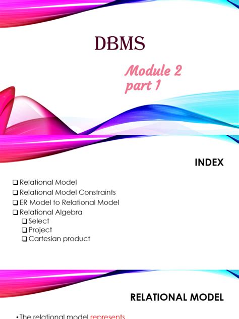 Module 2part 1pptx Pdf Relational Model Relational Database