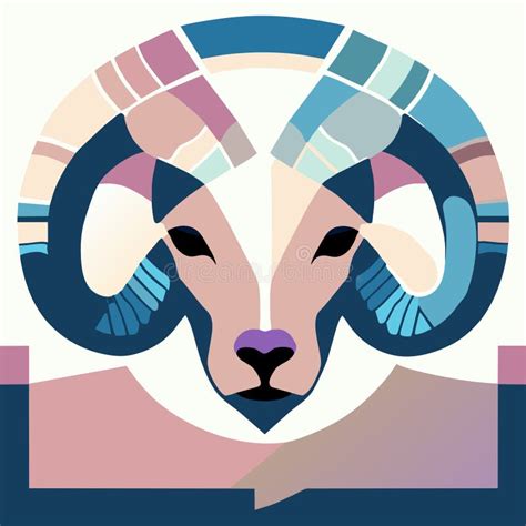 Head Of A Ram In A Collage Vector Illustration In Flat Style Stock Vector Illustration Of