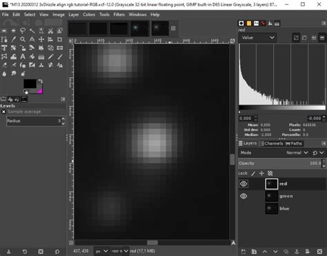 Astronomy Tutorial Align Red Green Blue Images
