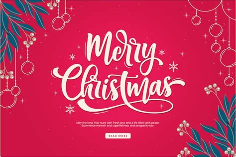 Premium Vector Beautiful Merry Christmas Lettering Background