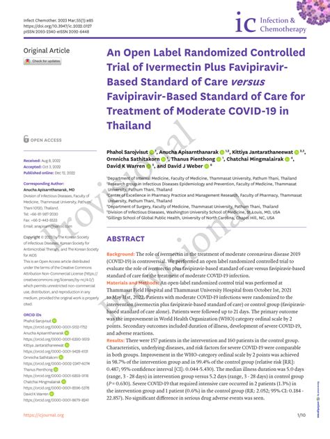 Pdf An Open Label Randomized Controlled Trial Of Ivermectin Plus