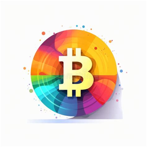 Colorful Bitcoin Symbol On White Background Vector Svg File Stock