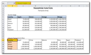 How To Use Transpose Function In Excel