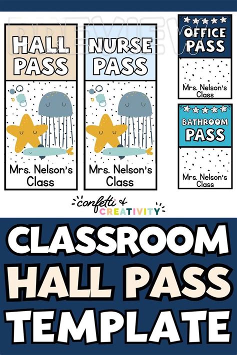 Printable Classroom Hall Passes Personalized Classroom Hall Pass