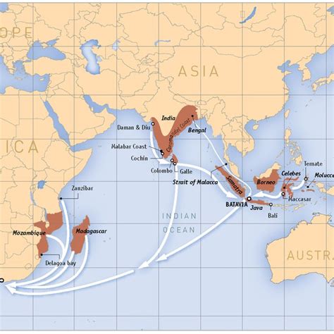 Indian Ocean Slave Trading Routes Map Generated Based On Images