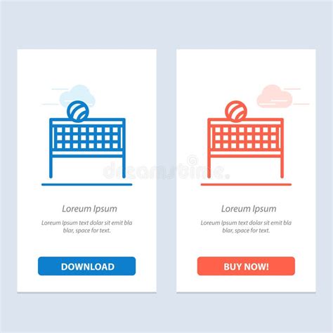 Web Blue And Red Download And Buy Now Web Widget Card Template Stock Vector Illustration Of