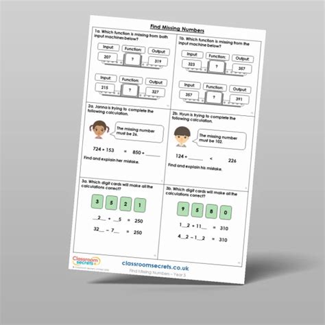 Year 5 Find Missing Numbers Discussion Problem Resource Classroom Secrets