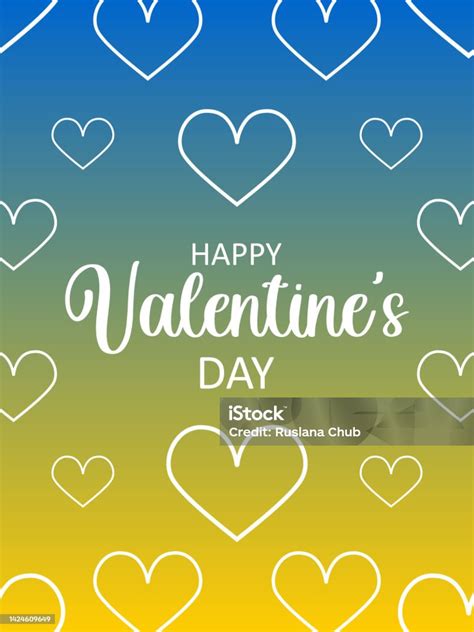 Валентинка С Белыми Сердечками На Градиентном Фоне В Цветах Флага