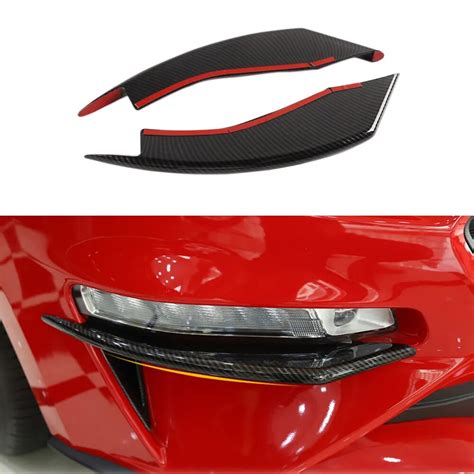 전면 안개등 램프 장식 커버 트림 스티커 포드 머스탱 2018 2019 2020 2021 2022 자동차 액세서리 Abs 탄소