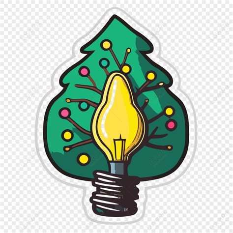 트리 클립 아트와 전구 스티커 일러스트 벡터상표 Png 일러스트 무료 다운로드 Lovepik