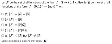 Solved Let F Be The Set Of All Functions Of The Form Chegg Com