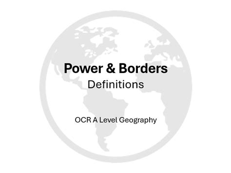 Power Borders Definitions Teaching Resources