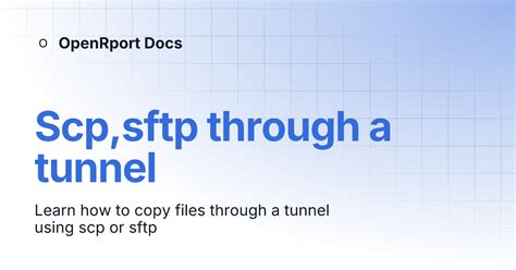 Scp Sftp Through A Tunnel Openrport Docs