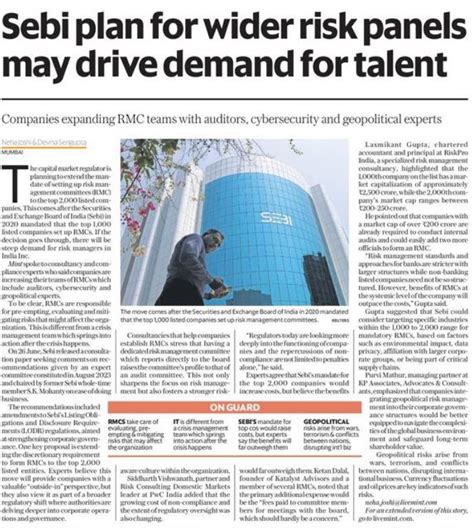 Ca Rajesh Mantri On Linkedin The Capital Market Regulator Sebi Intends To Extend The