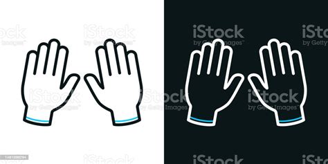 보호용 고무 장갑 검정 또는 흰색 배경에 바이 컬러 라인 아이콘 편집 가능한 획 보호 장갑에 대한 스톡 벡터 아트 및 기타 이미지 보호 장갑 손 장갑 Istock