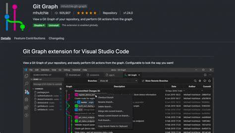 VSCode に Git Graph をいれてコミットの内容などを確認していく mersy note