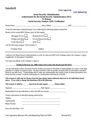 Fillable Online Intellicorp Consent Based SSN Verification CBSV Form SSA IntelliCorp