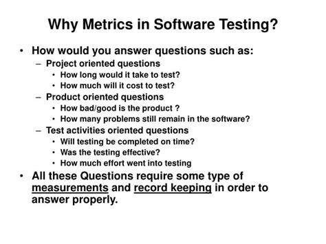 PPT Understanding Software Testing Metrics For Effective Evaluation