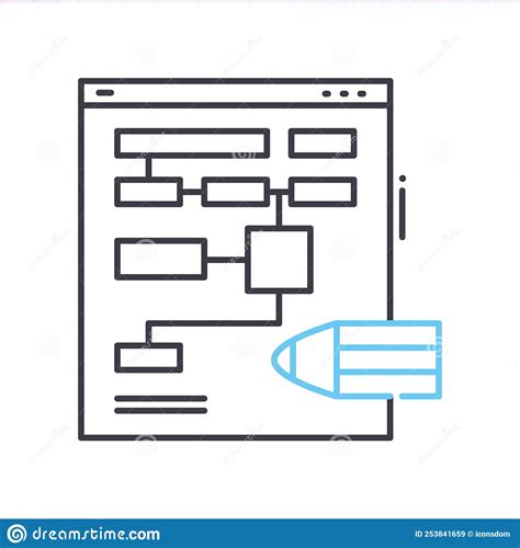 Website Map Line Icon Outline Symbol Vector Illustration Concept Sign Stock Vector