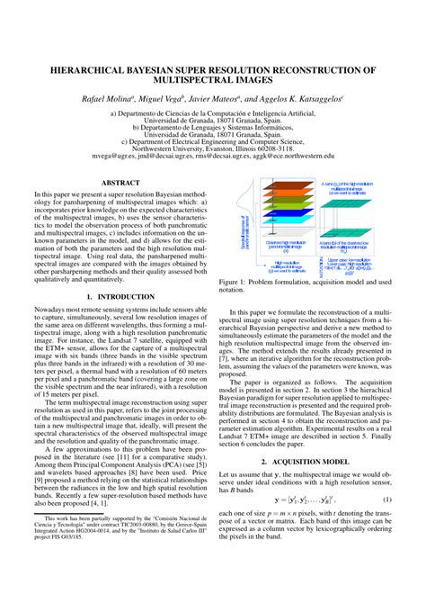 Pdf Hierarchical Bayesian Super Resolution Reconstruction Of Multispectral Images